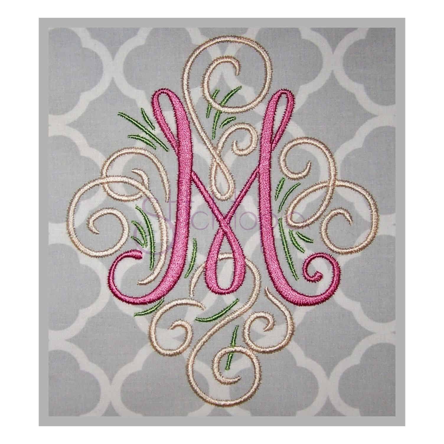Digital Monogram Font Adorn Solo Monogram Embroidery Font Stitchtopia