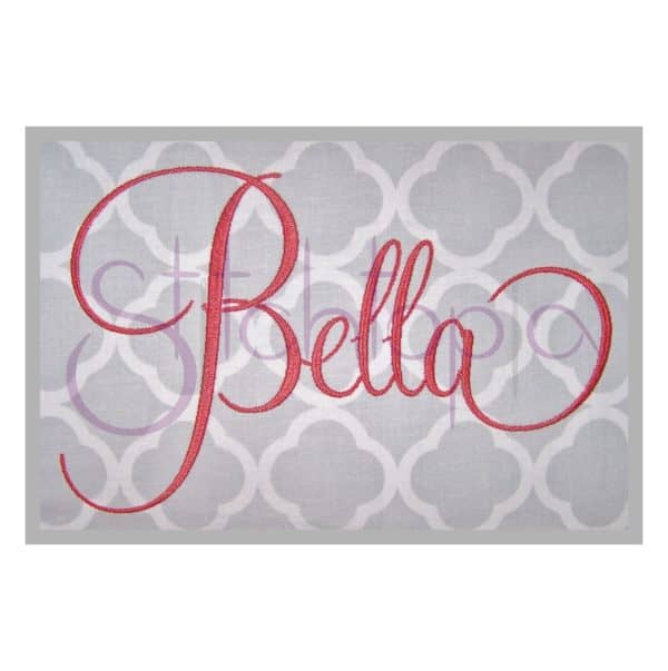 Large embroidery alphabet Bella script embroidery font | Stitchtopia