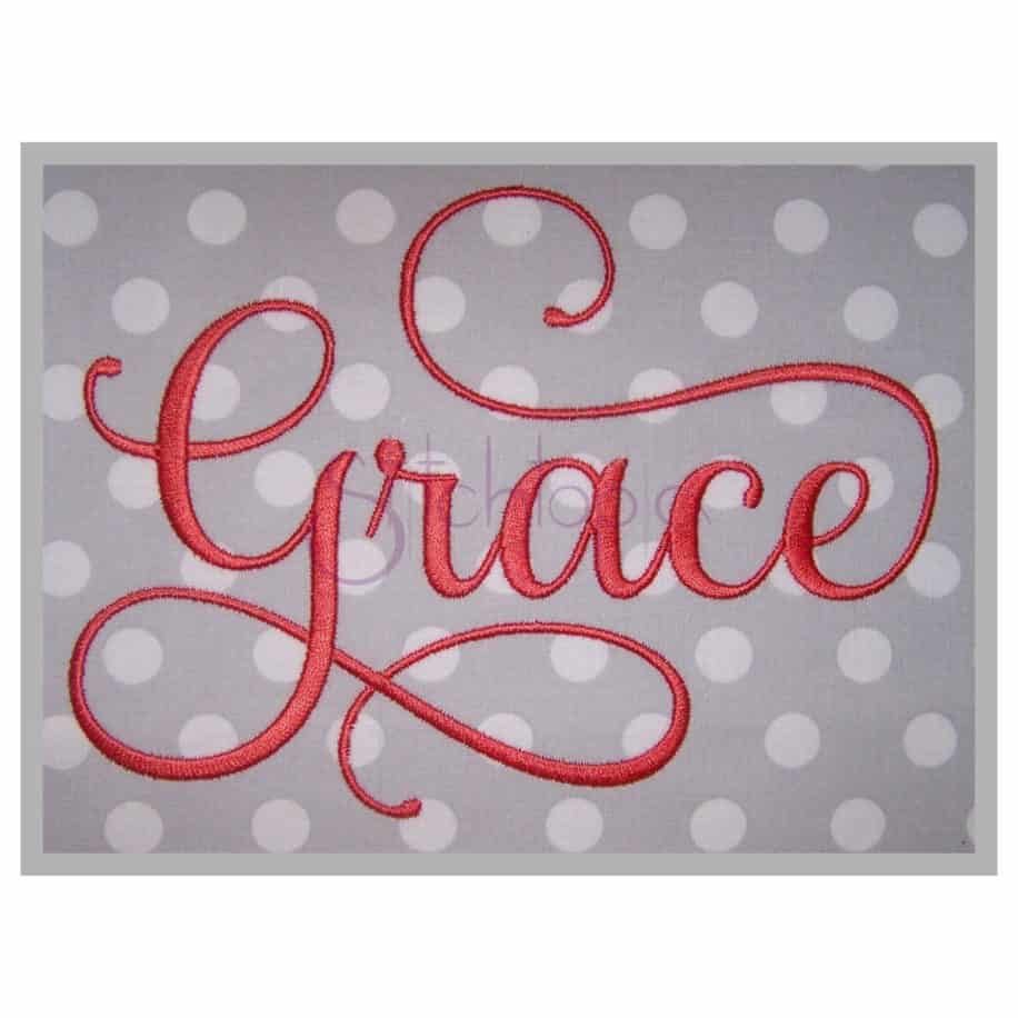 Grace Embroidery Font #2 - 1" 1.5" 2" 2.5" 3" 4" - Stitchtopia