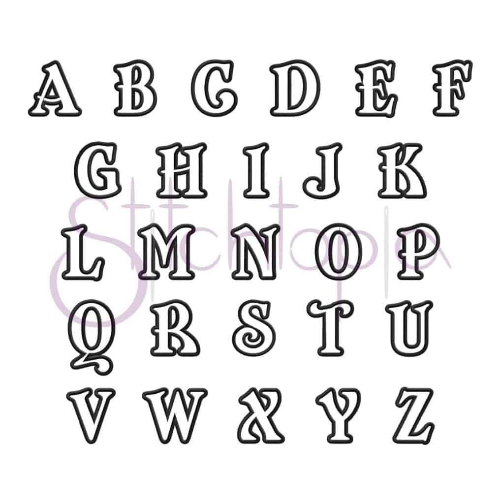 Logan Applique Font Set - 5", 6", 7" - Uppercase - Stitchtopia