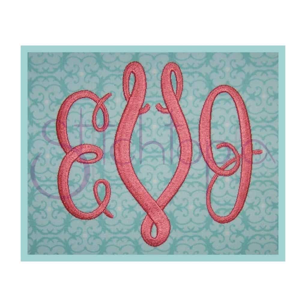 Machine monogram font Adorn monogram embroidery font | Stitchtopia