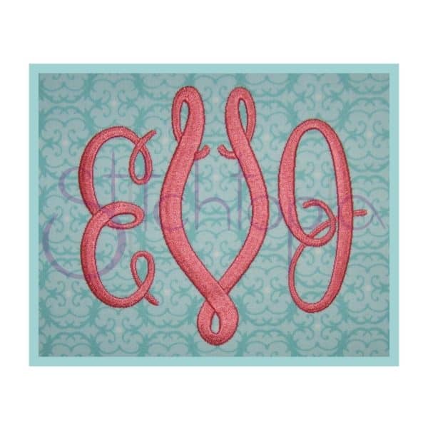 Machine monogram font Adorn monogram embroidery font | Stitchtopia