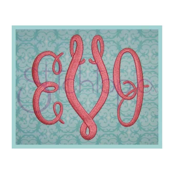 Machine monogram font Adorn monogram embroidery font | Stitchtopia