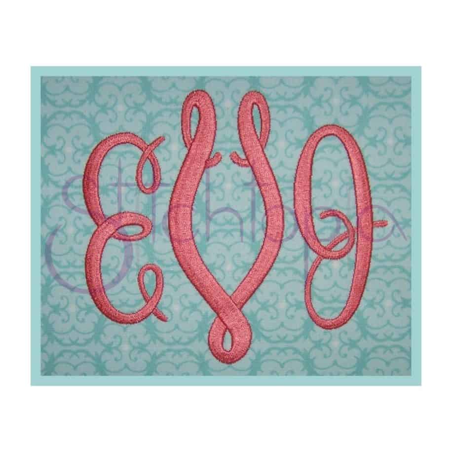 Machine monogram font Adorn monogram embroidery font | Stitchtopia