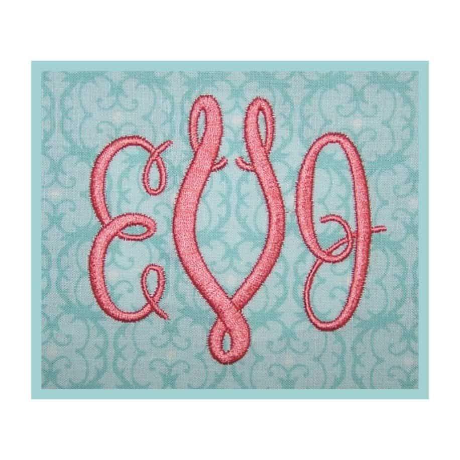 Machine embroidery font Adorn monogram | Stitchtopia