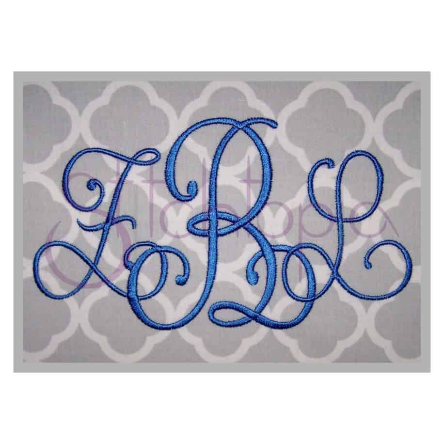 Digital monogram font Adorn solo monogram embroidery font | Stitchtopia