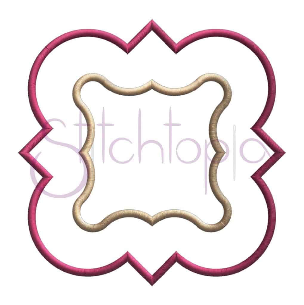 Quatrefoil Wave Applique Frame - 2 Fabric - Stitchtopia