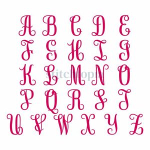 Bailey Monogram Embroidery Font 1" 1.25" 1.5" 2" 2.5" 3" - Stitchtopia