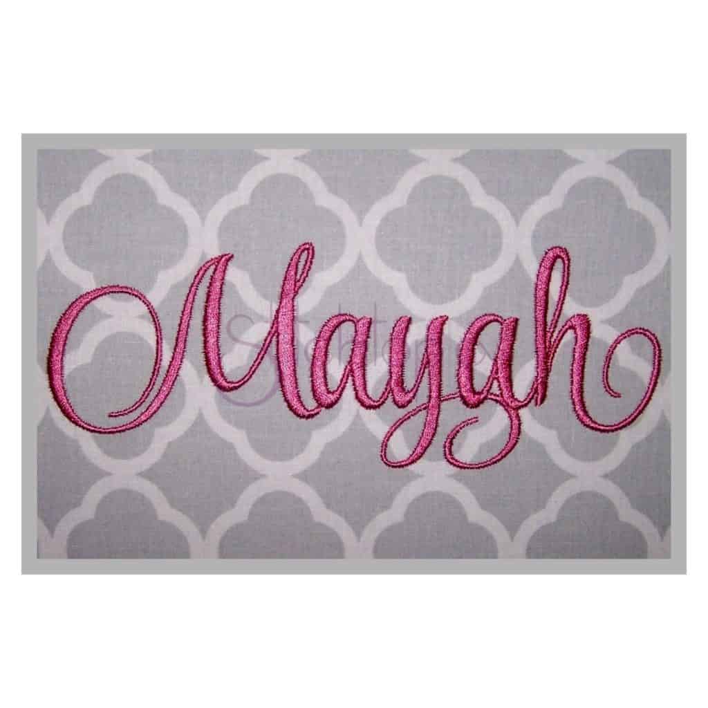 Mayah Embroidery Font #2 - .5" 1" 1.5" 2" 2.5" 3" - Stitchtopia