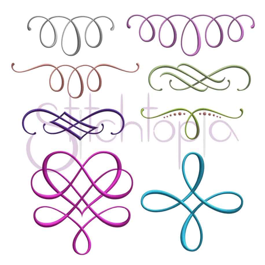 Monogram Accent - Swirly - Stitchtopia