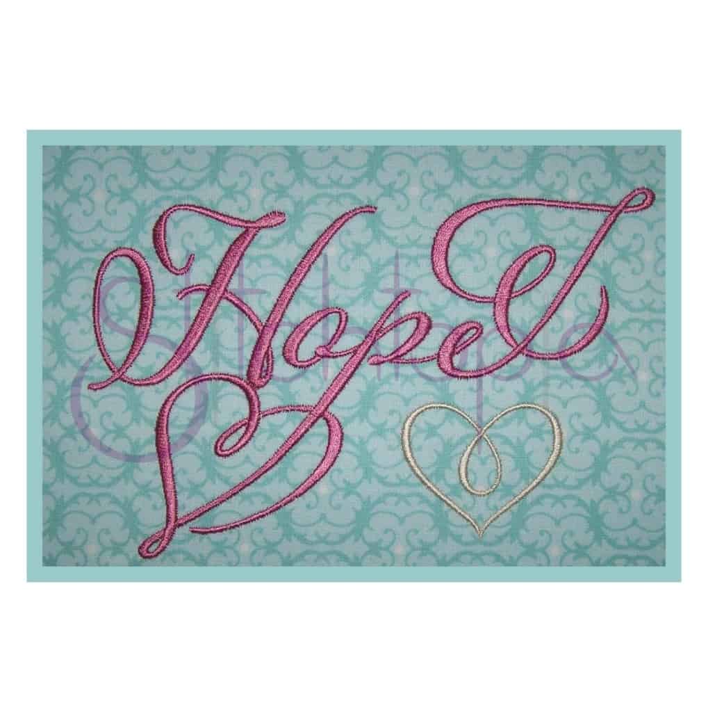 Hope Embroidery Font #1 - 1" 2" 3" - Stitchtopia