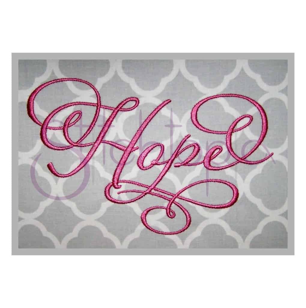 Hope Embroidery Font #2 - 1" 2" 3" - Stitchtopia