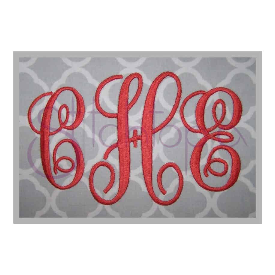 Bailey Monogram Embroidery Font 1" 1.25" 1.5" 2" 2.5" 3" - Stitchtopia