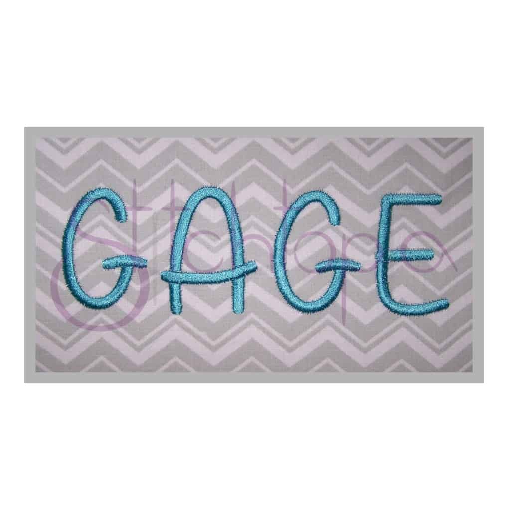 Gage Embroidery Font Set - .5", 1", 2", 3" - Stitchtopia