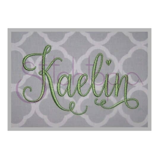 Kaelin Embroidery Font #1 - 1" 2" 3" - Stitchtopia