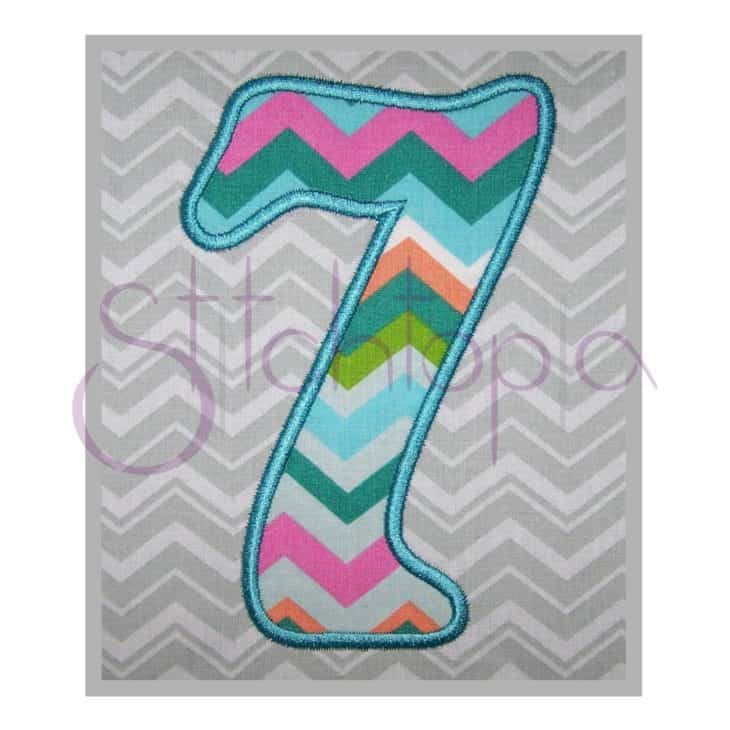 School Applique Numbers Set - 2", 3", 4", 5", 6", 7" - Stitchtopia