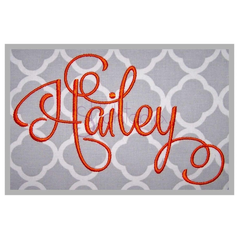 Hailey Embroidery Font #2 - .5" 1" 1.5" 2" 2.5" 3" - Stitchtopia