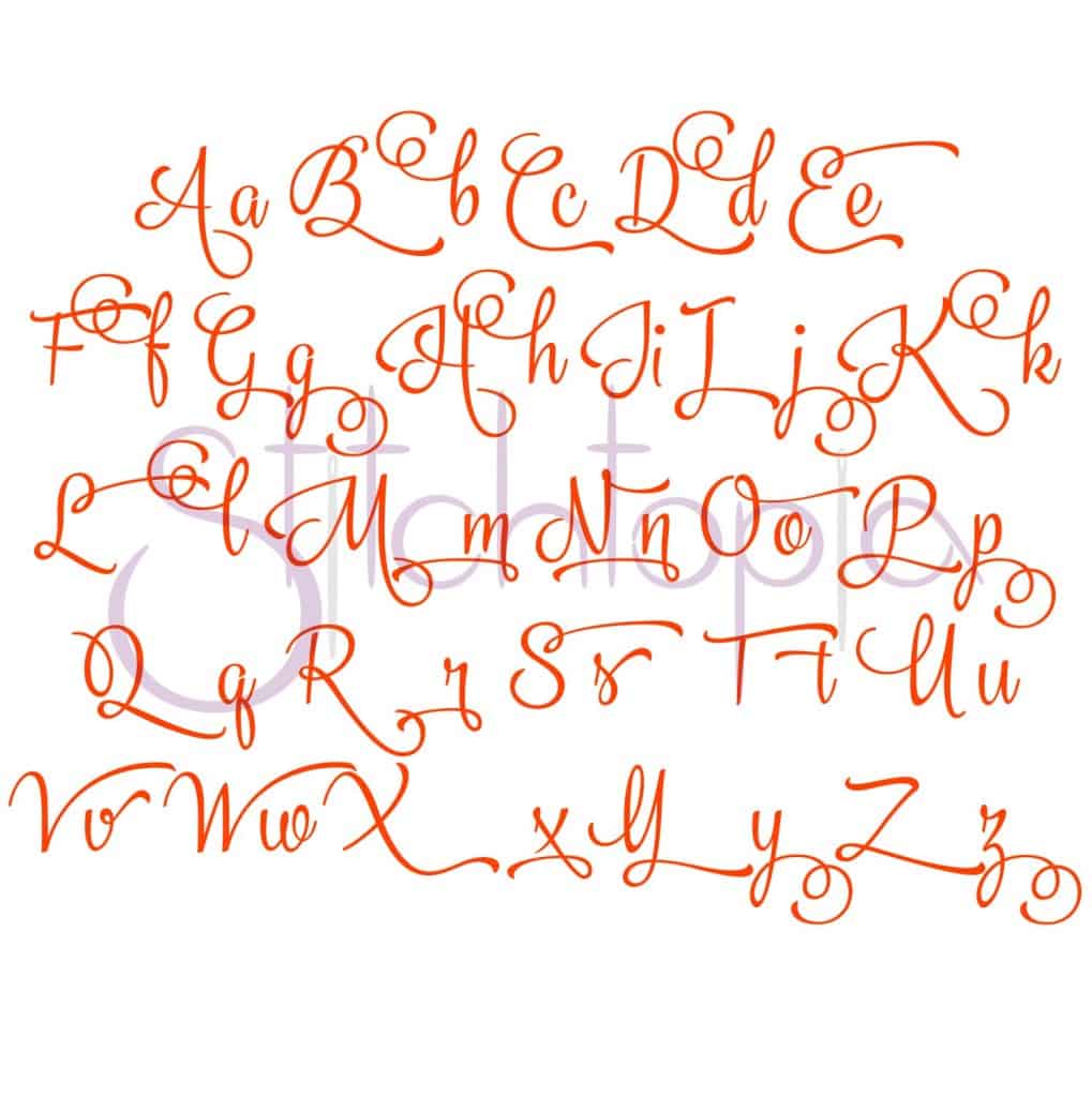 Hailey Embroidery Font Bundle 1-4 & 10 Accents Large - Stitchtopia