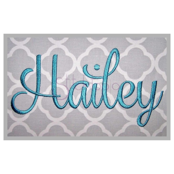 Hailey Embroidery Font #4 - .5" 1" 1.5" 2" 2.5" 3" - Stitchtopia