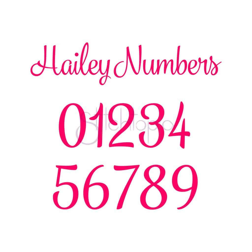 Hailey Embroidery Font Bundle 1-4 & 10 Accents Small - Stitchtopia