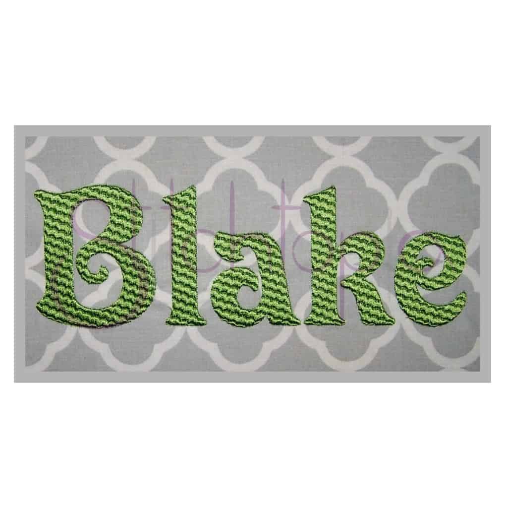 Blake Filled Embroidery Font - 1", 1.5", 2", 3" - Stitchtopia