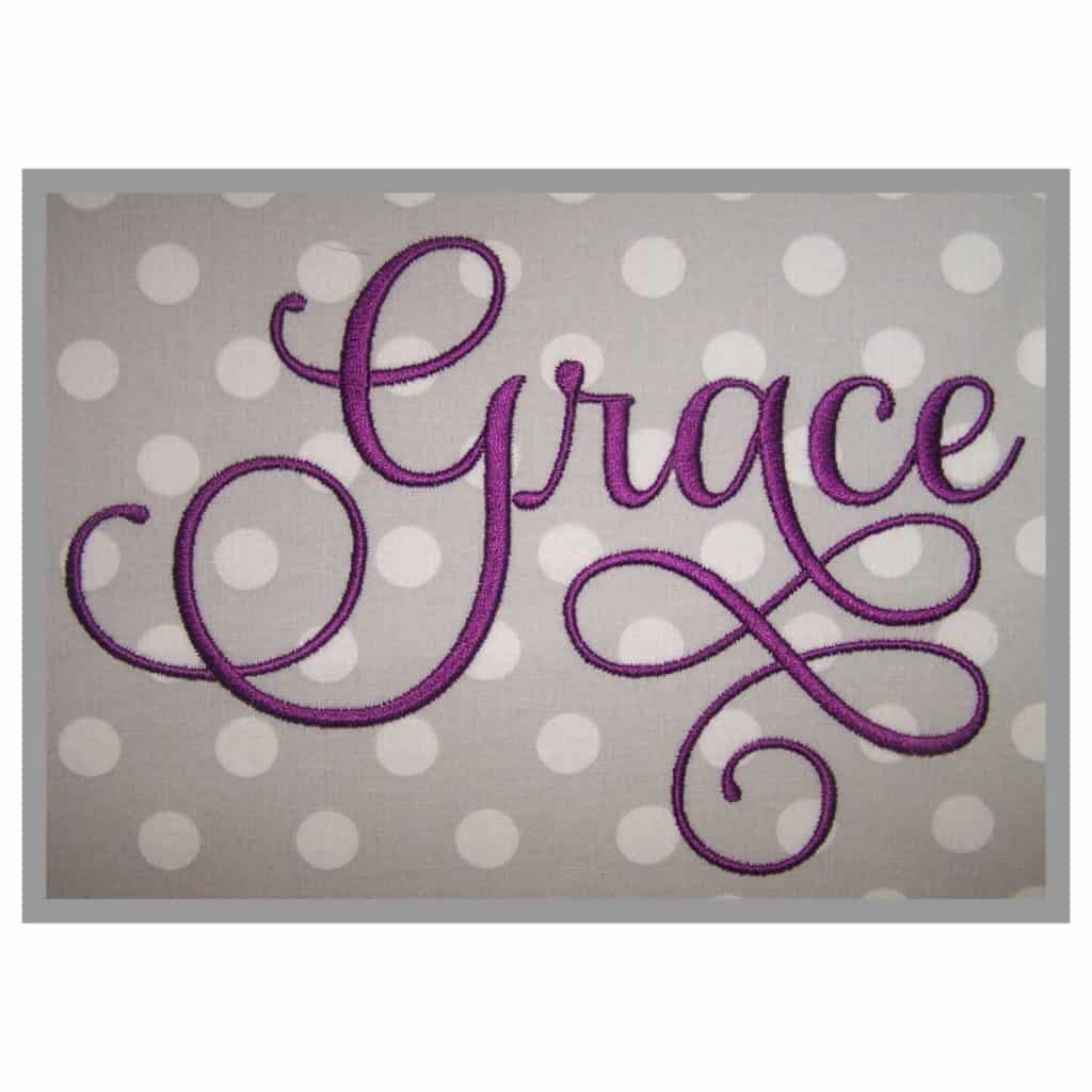 Grace Embroidery Font #6 - 1" 1.5" 2" 2.5" 3" 4" - Stitchtopia
