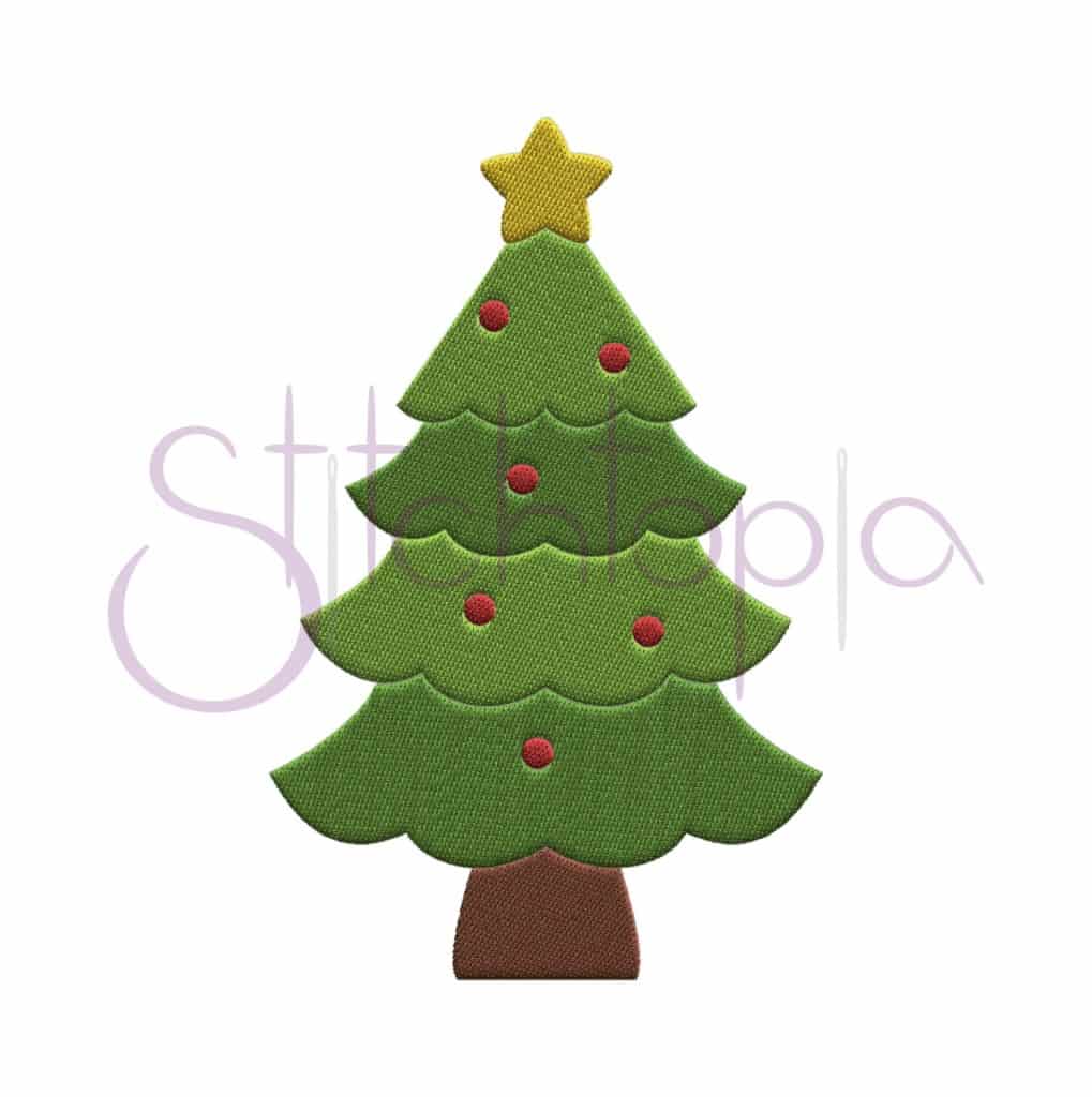 Christmas Tree Embroidery Design - Whimsical - Stitchtopia