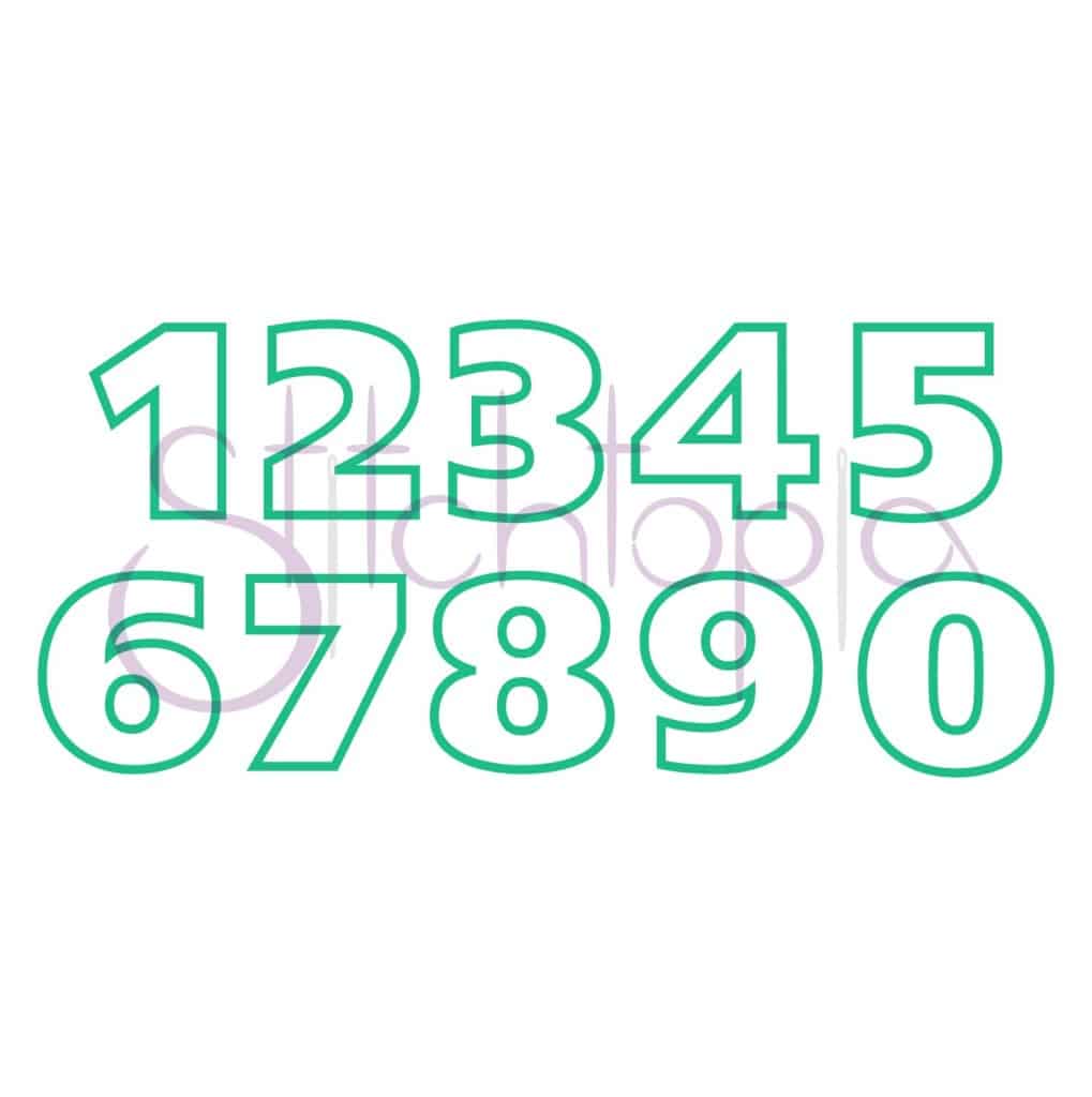 Space Applique Numbers - 2" 3" 4" 5" 6" 7" - Star Wars Font - Stitchtopia