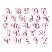 Carried Away Monogram Font 1" 1.5" 2" 2.5" 3" - Stitchtopia