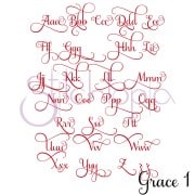 Grace Embroidery Font Bundle #1-6 - 1" 1.5" 2" 2.5" 3" 4" - Stitchtopia