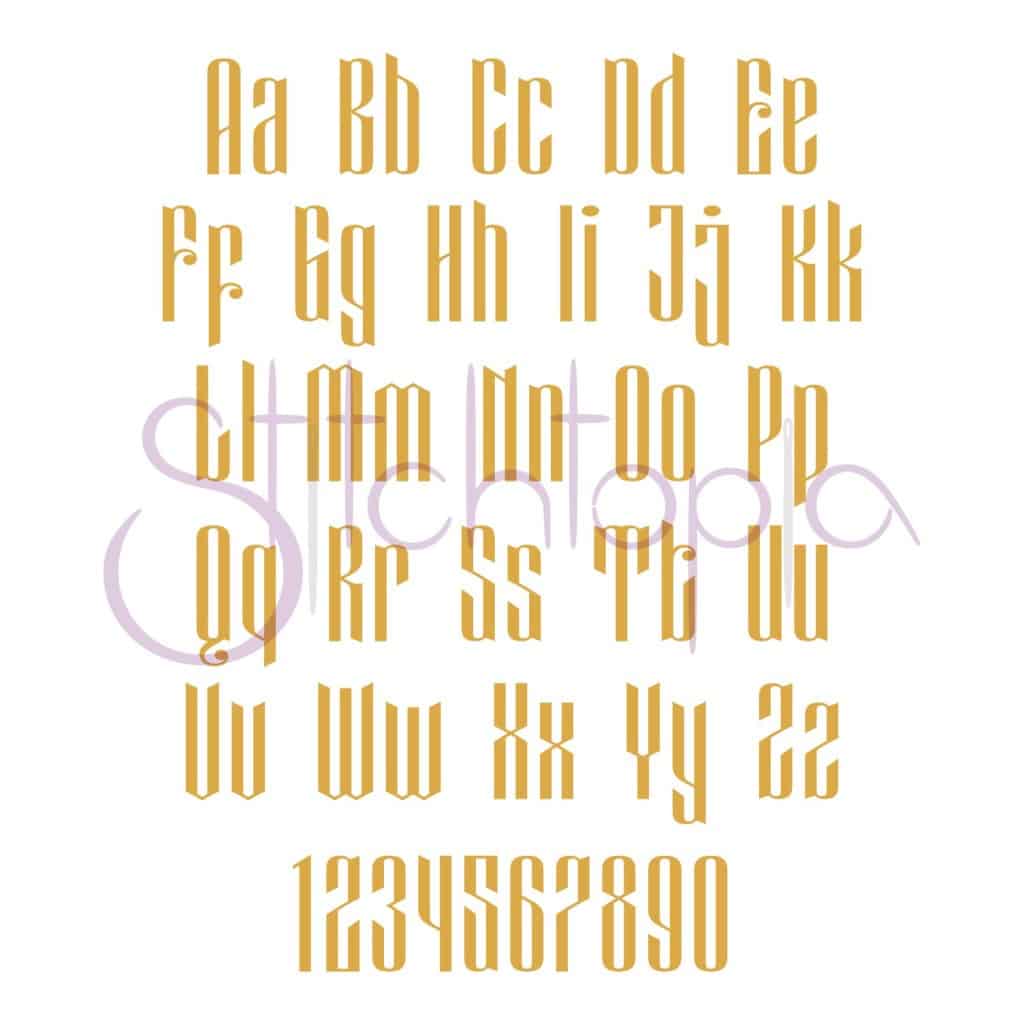 Modern Monogram Font Set - .75", 1", 1.25", 1.5", 2", 2.5" - Stitchtopia