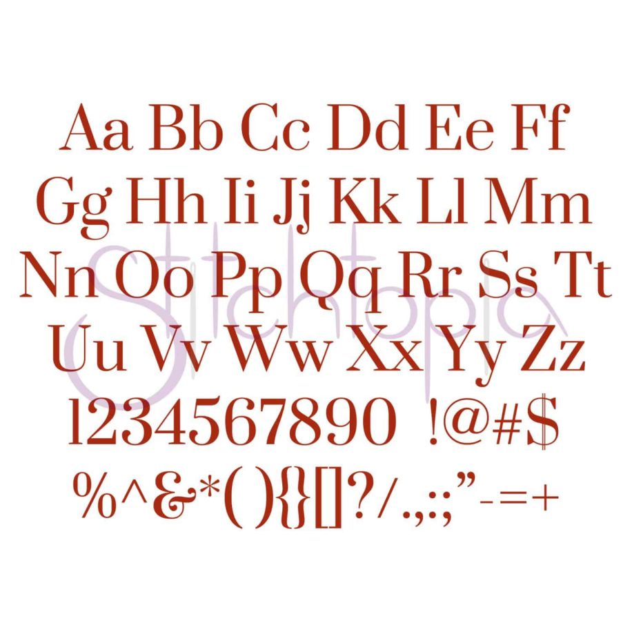 Classic Style Embroidery Font .5" 1" 1.5" 2" 2.5" - Stitchtopia