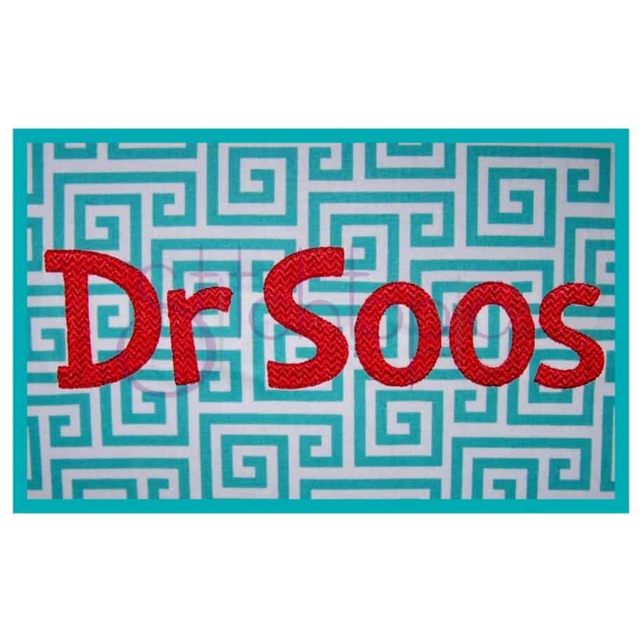 Dr Soos Embroidery Font Set - 2.5", 3", 4", 5" - Stitchtopia