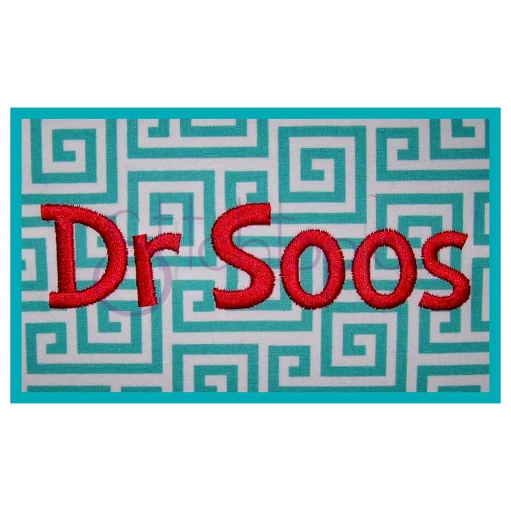 Dr Soos Embroidery Font Set - .5", 1", 1.5", 2" - Stitchtopia