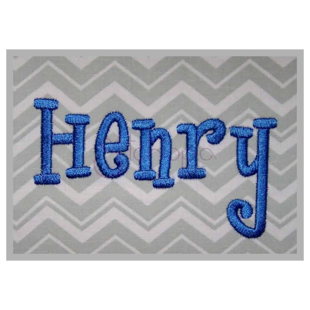 Henry Embroidery Font Set - .5" 1" 1.5" 2" 2.5" 3" - Stitchtopia