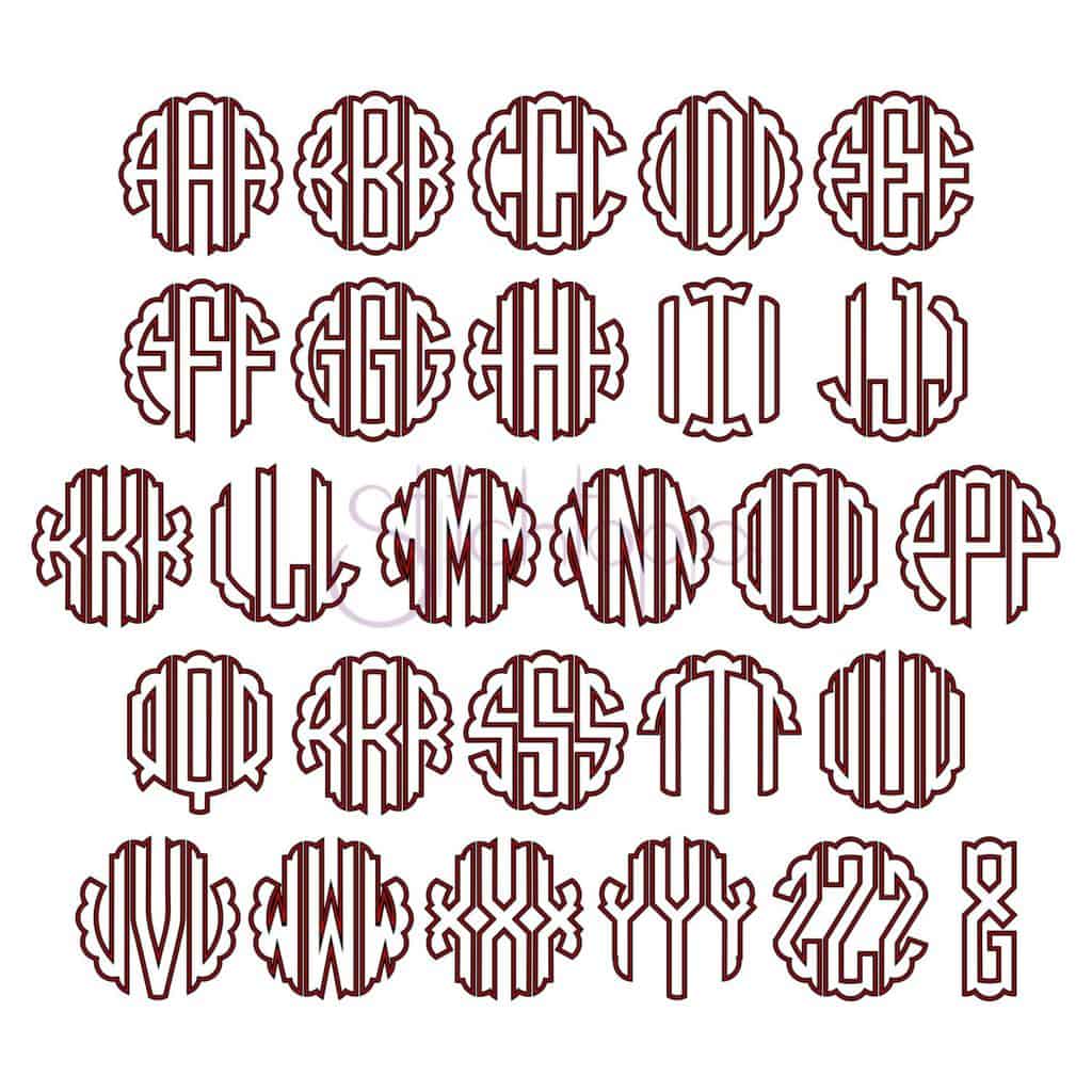 Scalloped Circle Applique Monogram with Bean Stitch | Stitchtopia
