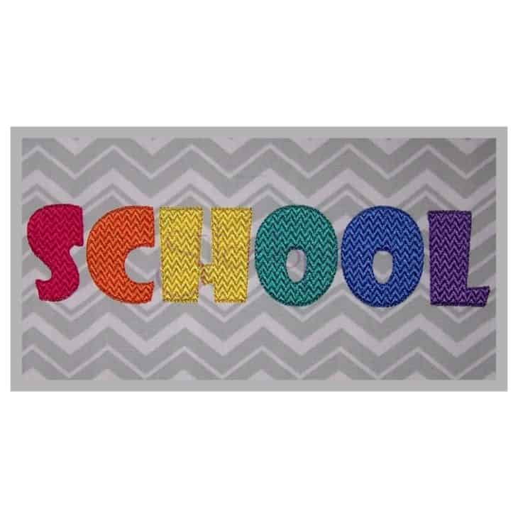 School Embroidery Font Set - .5", 1", 1.5", 2", 2.5", 3" - Stitchtopia