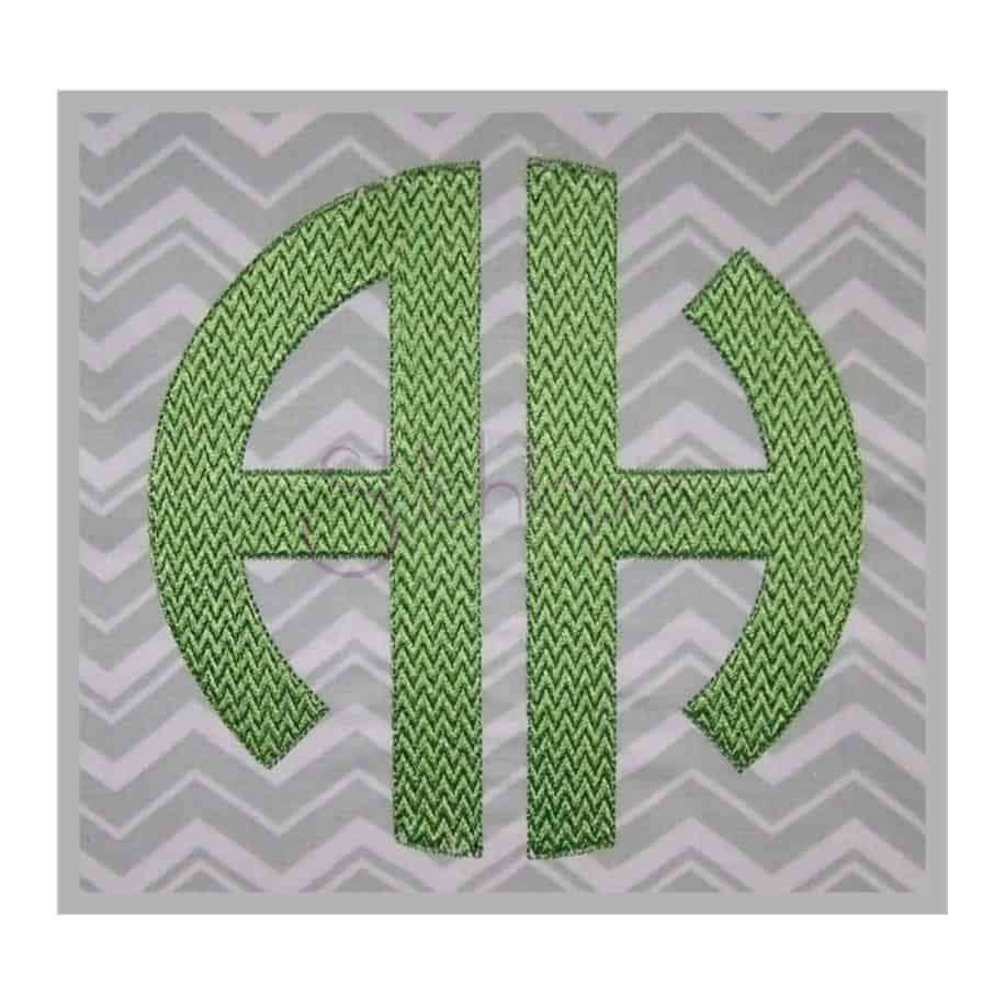 Two letter circle monogram digital machine embrodiery font | Stitchtopia