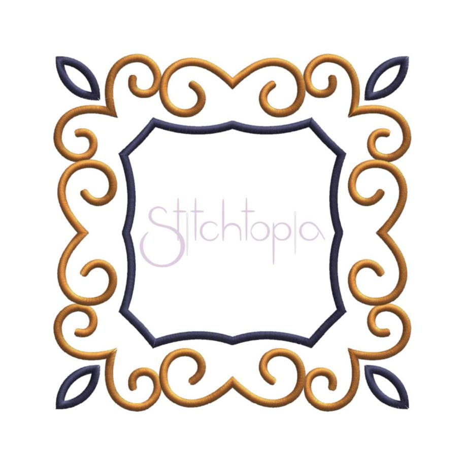 Swirly Square Applique Frame - Stitchtopia