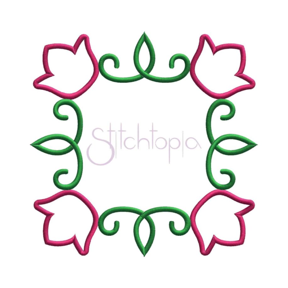 Tulips Applique Frame - Stitchtopia