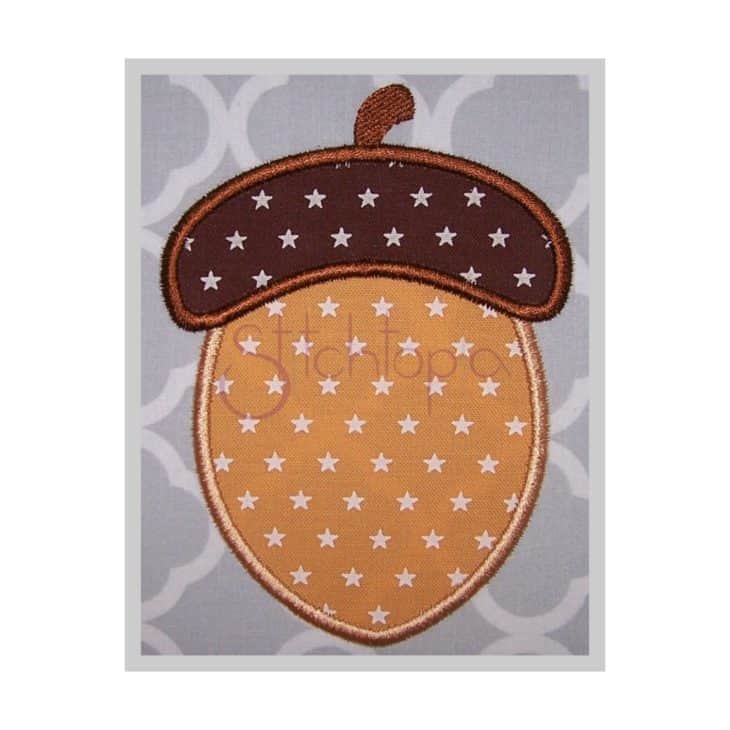 Fall Acorn Applique Design - Stitchtopia