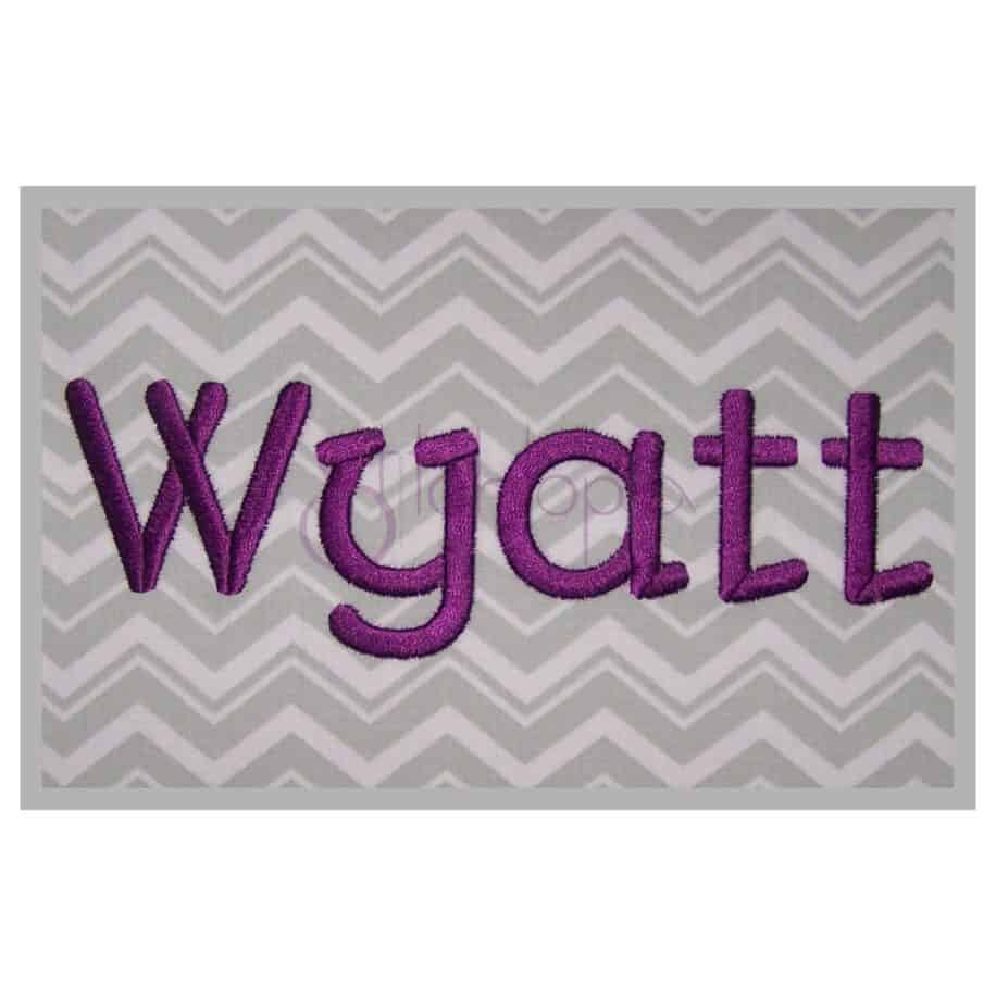Wyatt Embroidery Font Set - .5", 1", 1.5", 2", 2.5" - Stitchtopia