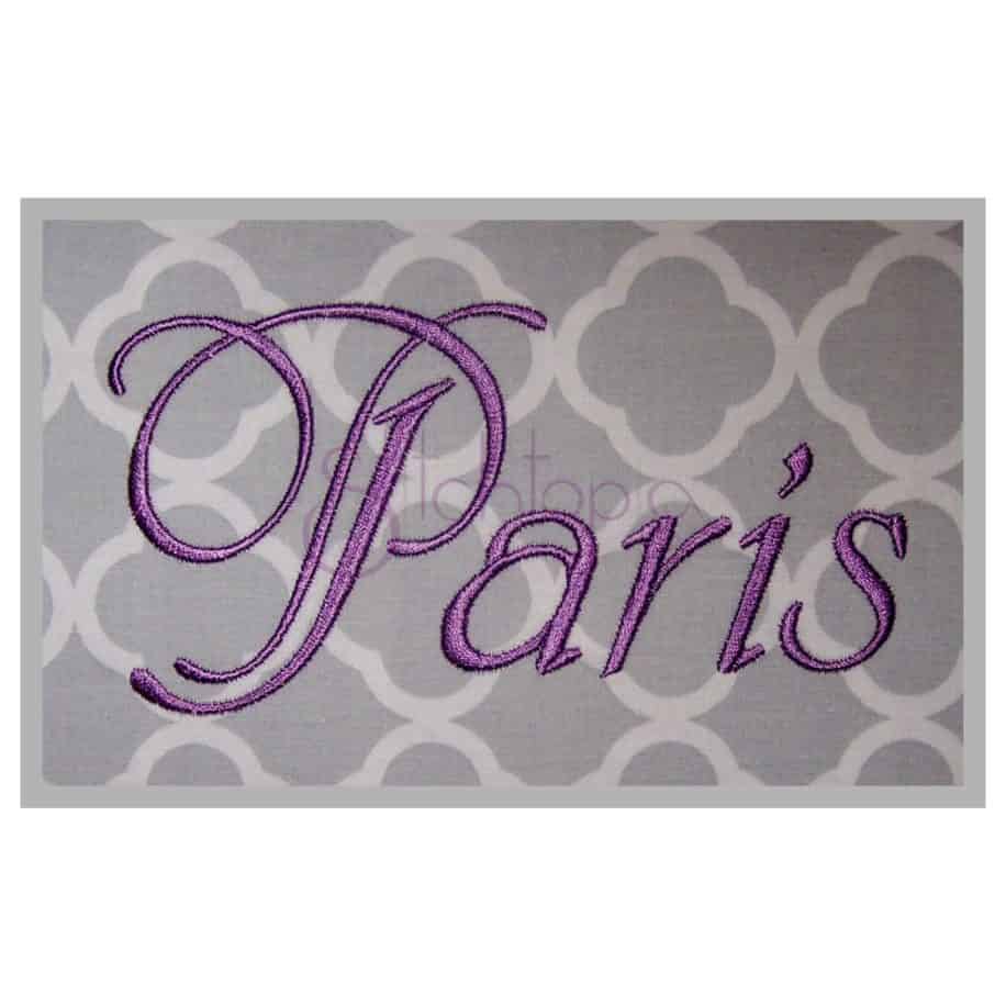 Paris Embroidery Font Set digital embroidery alphabet | Stitchtopia