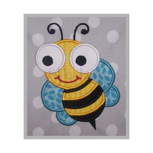 Cute Bugs Bee Applique Design - Stitchtopia