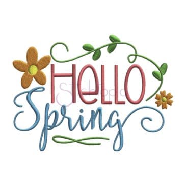 Hello Spring Embroidery Design - Stitchtopia