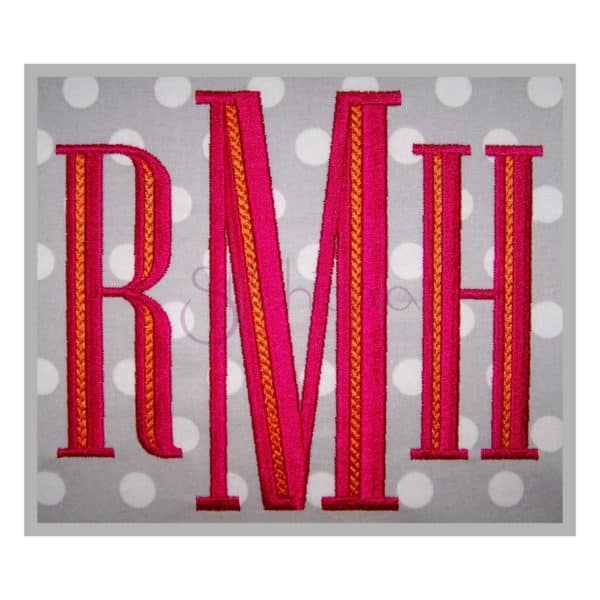 Engraved Filled Embroidery Monogram - 4.5", 5", 5.5", 6", 7", 8 ...