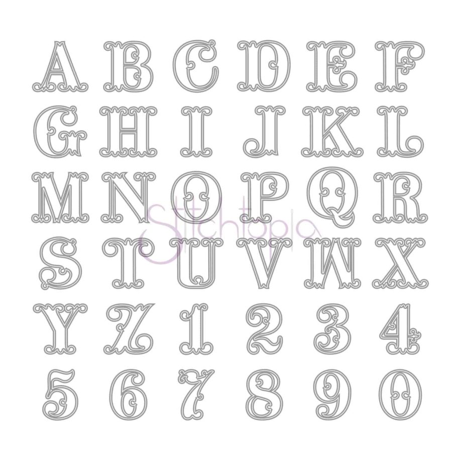 Large applique monogram set Formal Monogram Applique | Stitchtopia