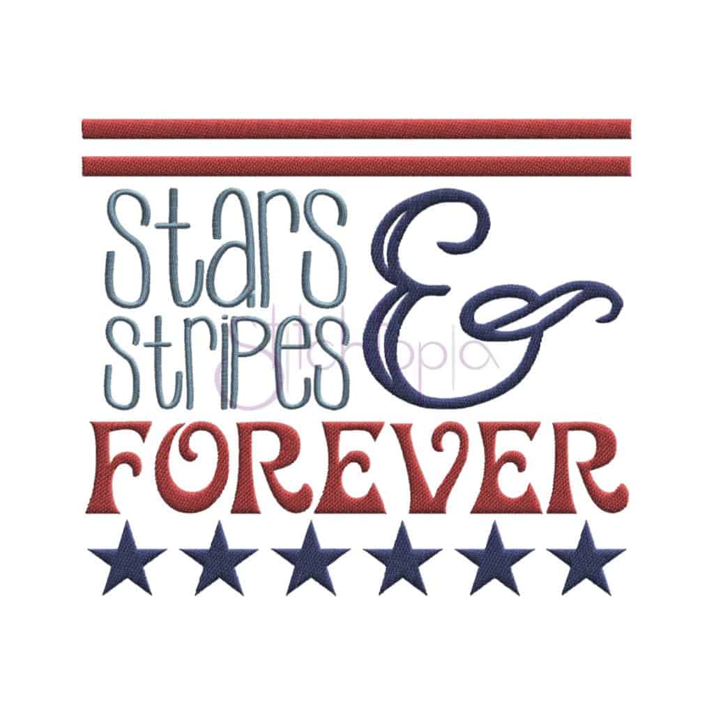 Stars & Stripes Forever Embroidery Design - Stitchtopia