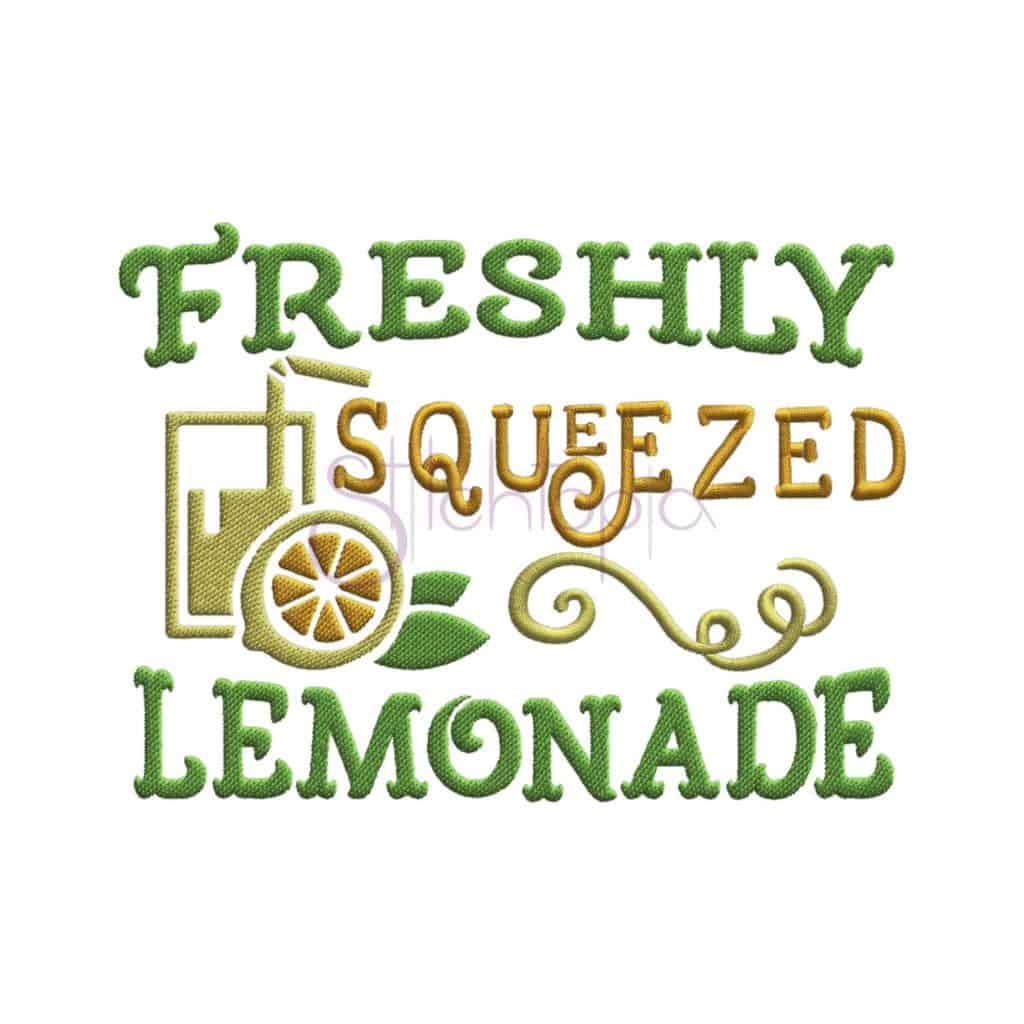 Freshly Squeezed Lemonade Embroidery Design - Stitchtopia