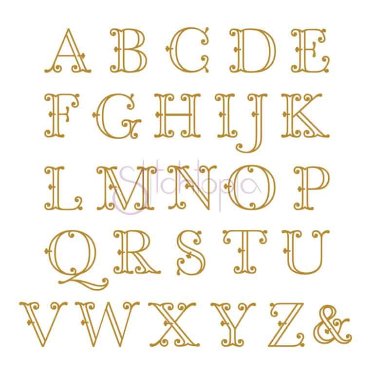 Victorian embroidery monogram machine embroidery alphabet | Stitchtopia